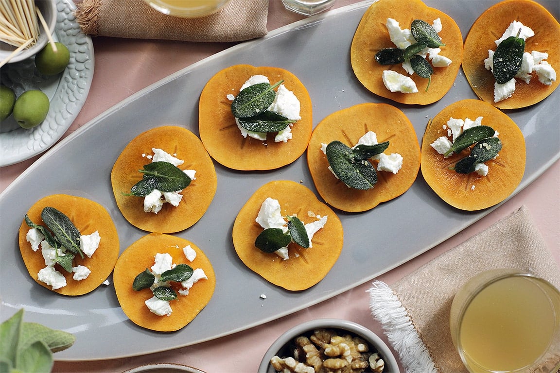 Fried Sage and Goat Cheese Persimmon Appetizer — Salt & Wind Travel