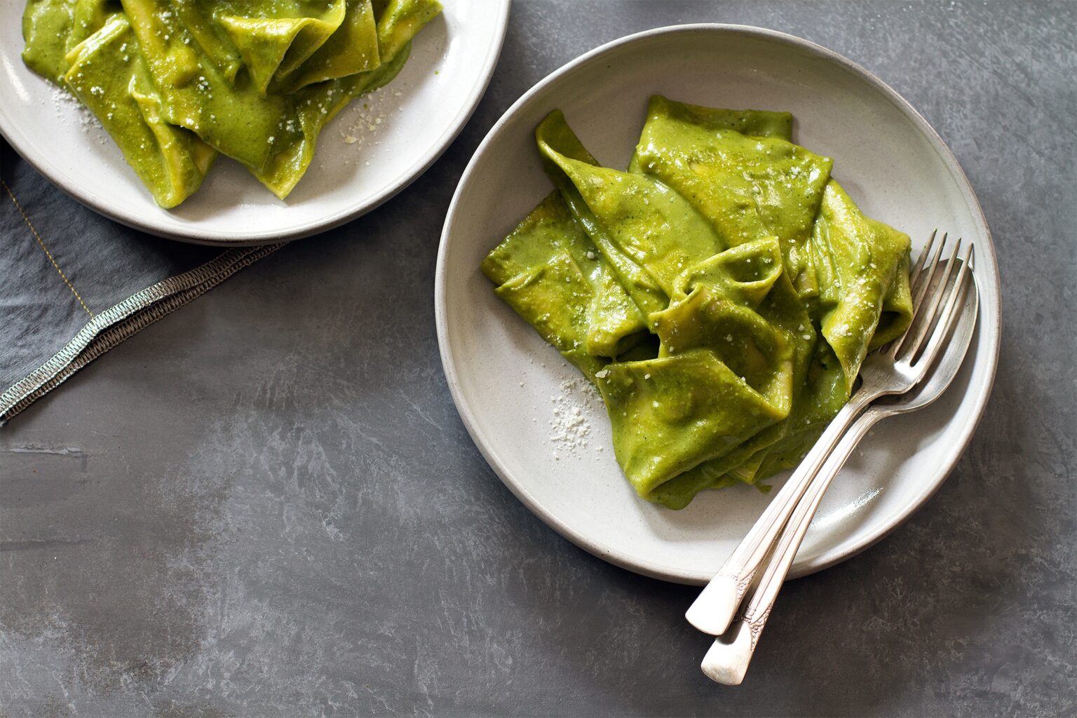 Mandilli Pasta with Creamy Pesto Sauce — Salt & Wind Travel
