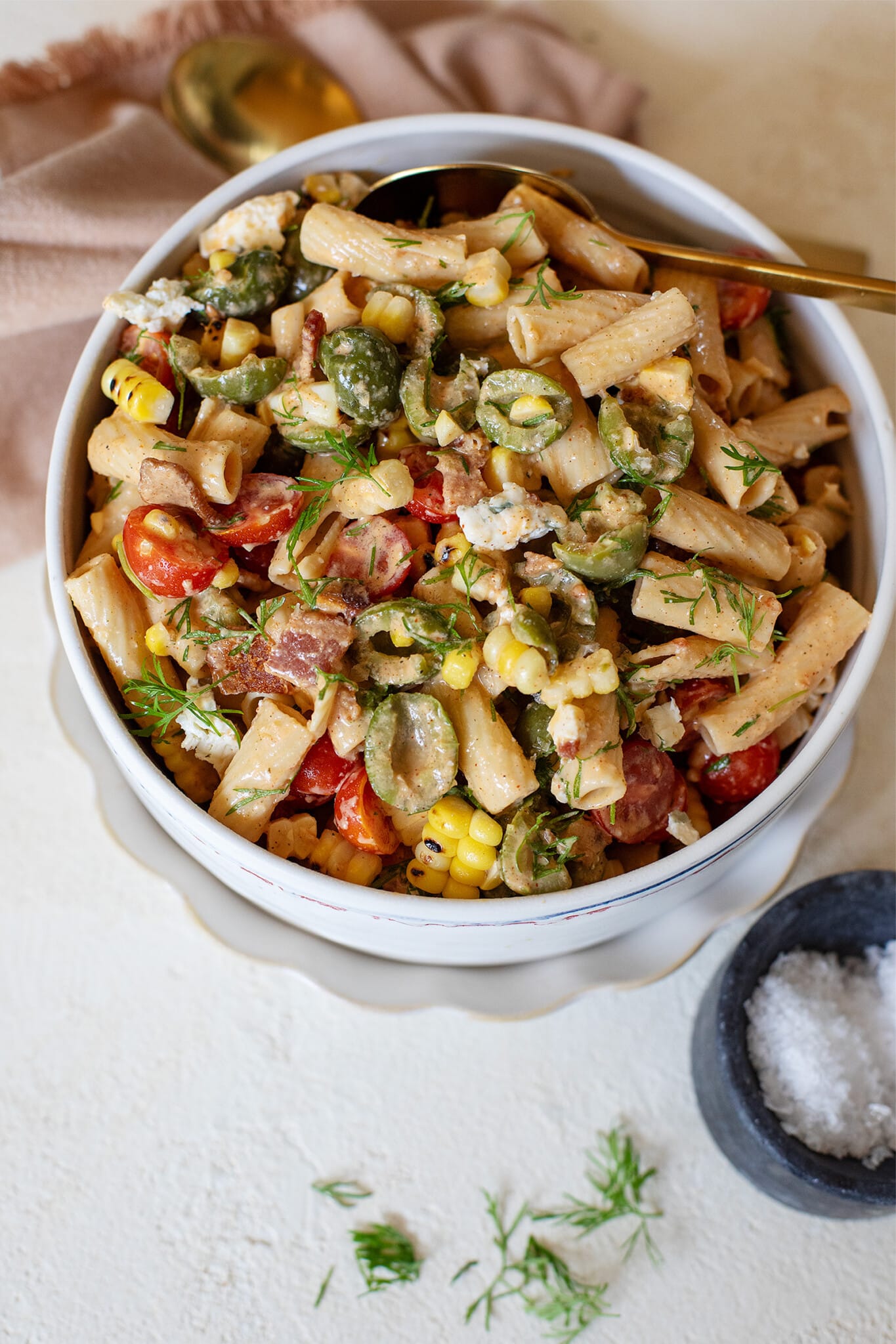 Gluten Free Easy Green Olive Pasta Salad Recipe — Salt & Wind Travel